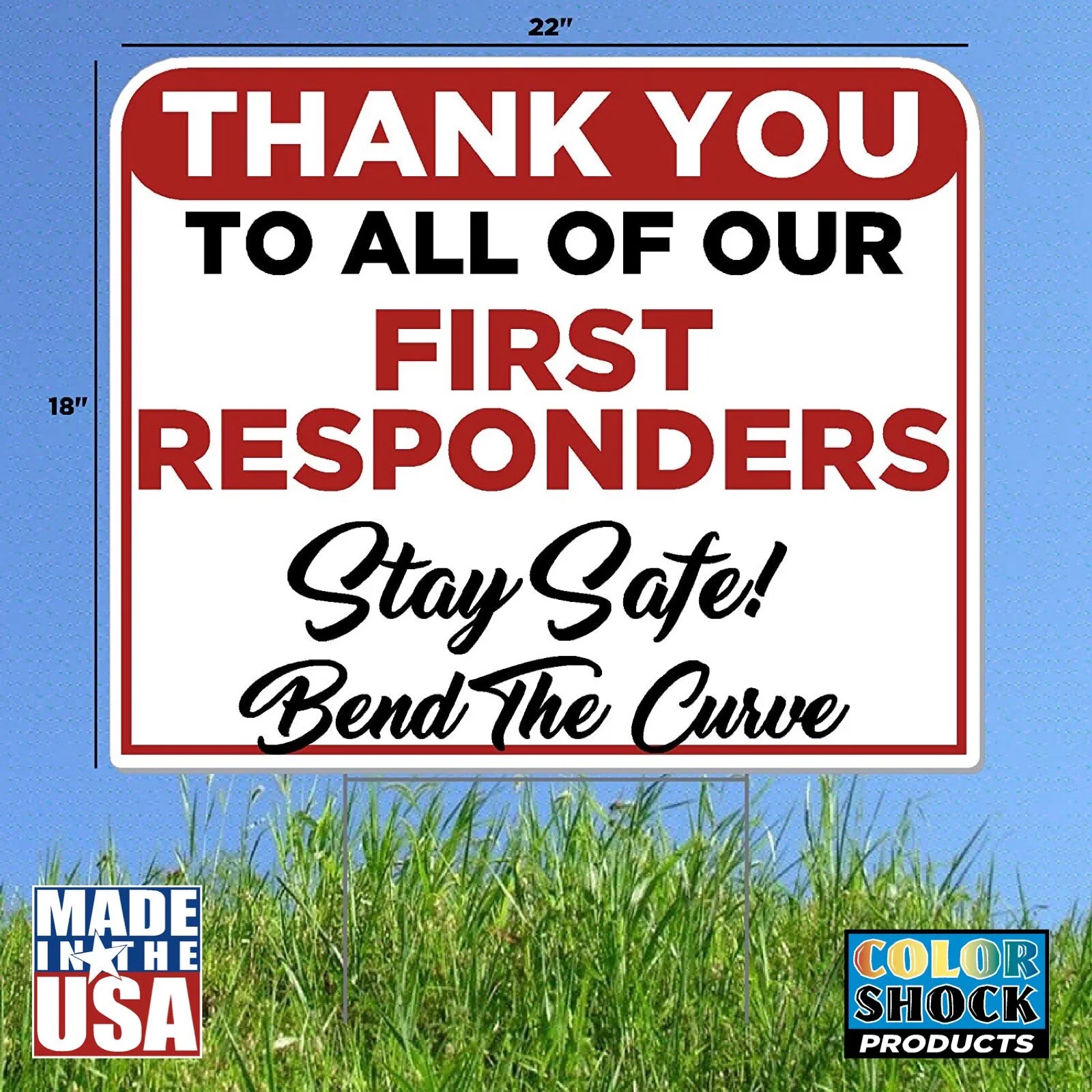 Thank You Front Line Workers Yard Sign — Custom Lawn Sign