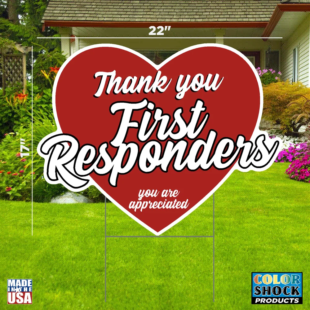 Thank You First Responders Lawn Sign — Custom Lawn Sign