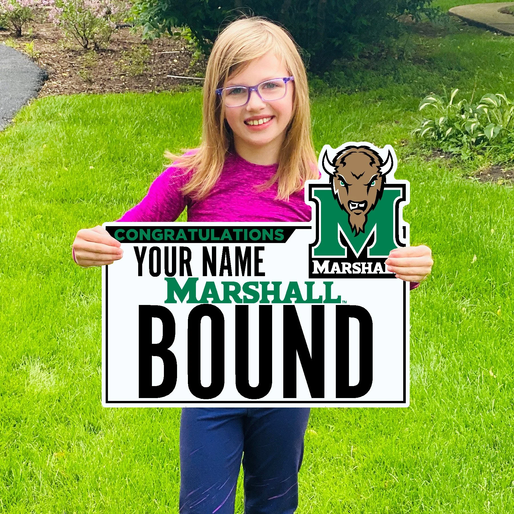 Marshall University Graduate Lawn Sign — Custom Lawn Sign