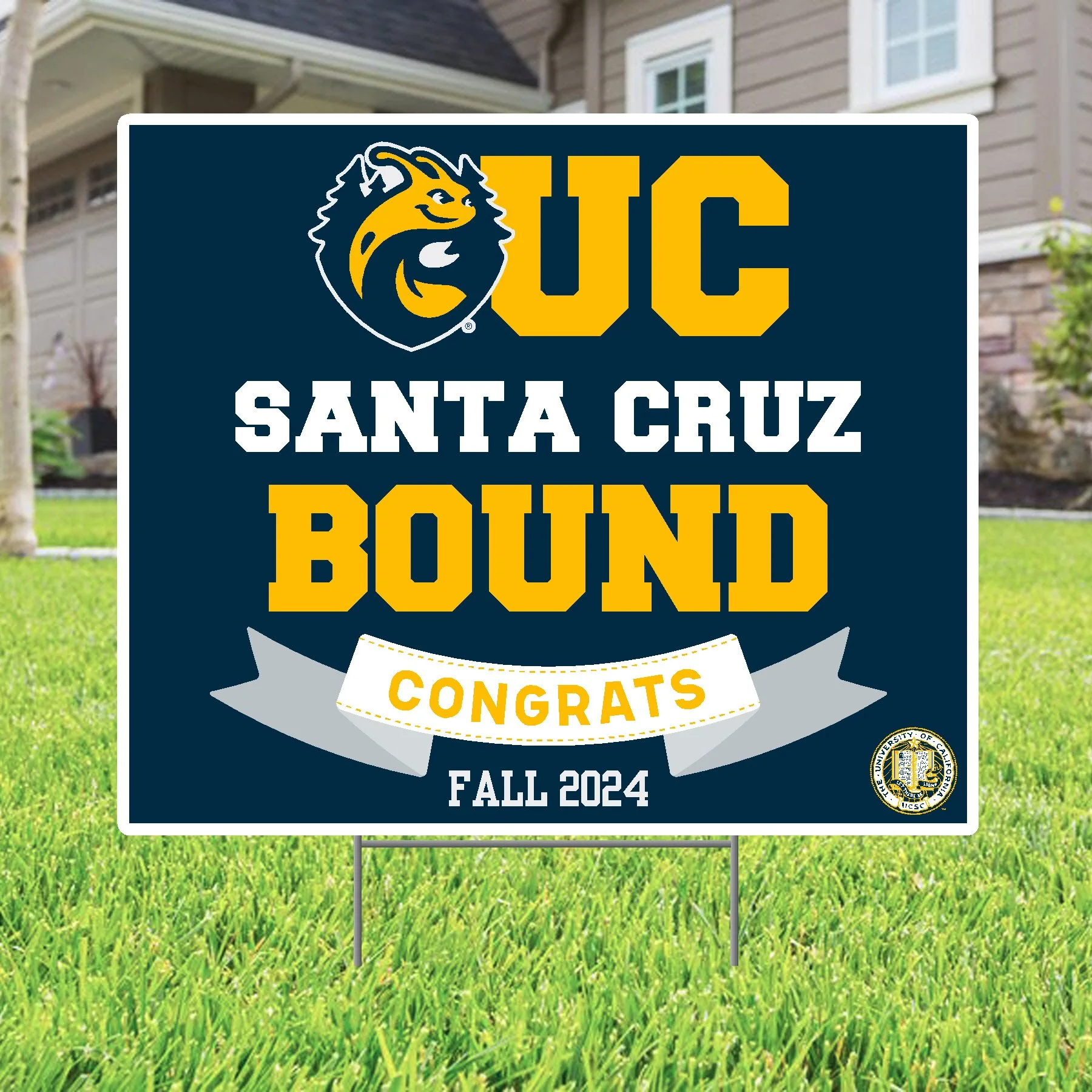 UCSC, Bay Tree Bookstore — Custom Lawn Sign