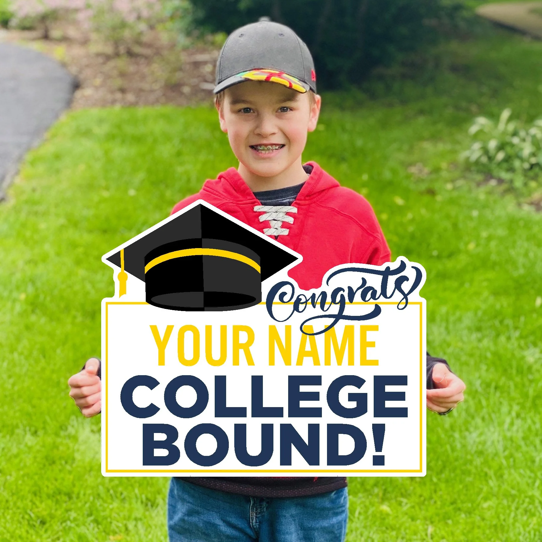 (YEAR) Congrats Grad! Customize Text and Colors — Custom Lawn Sign