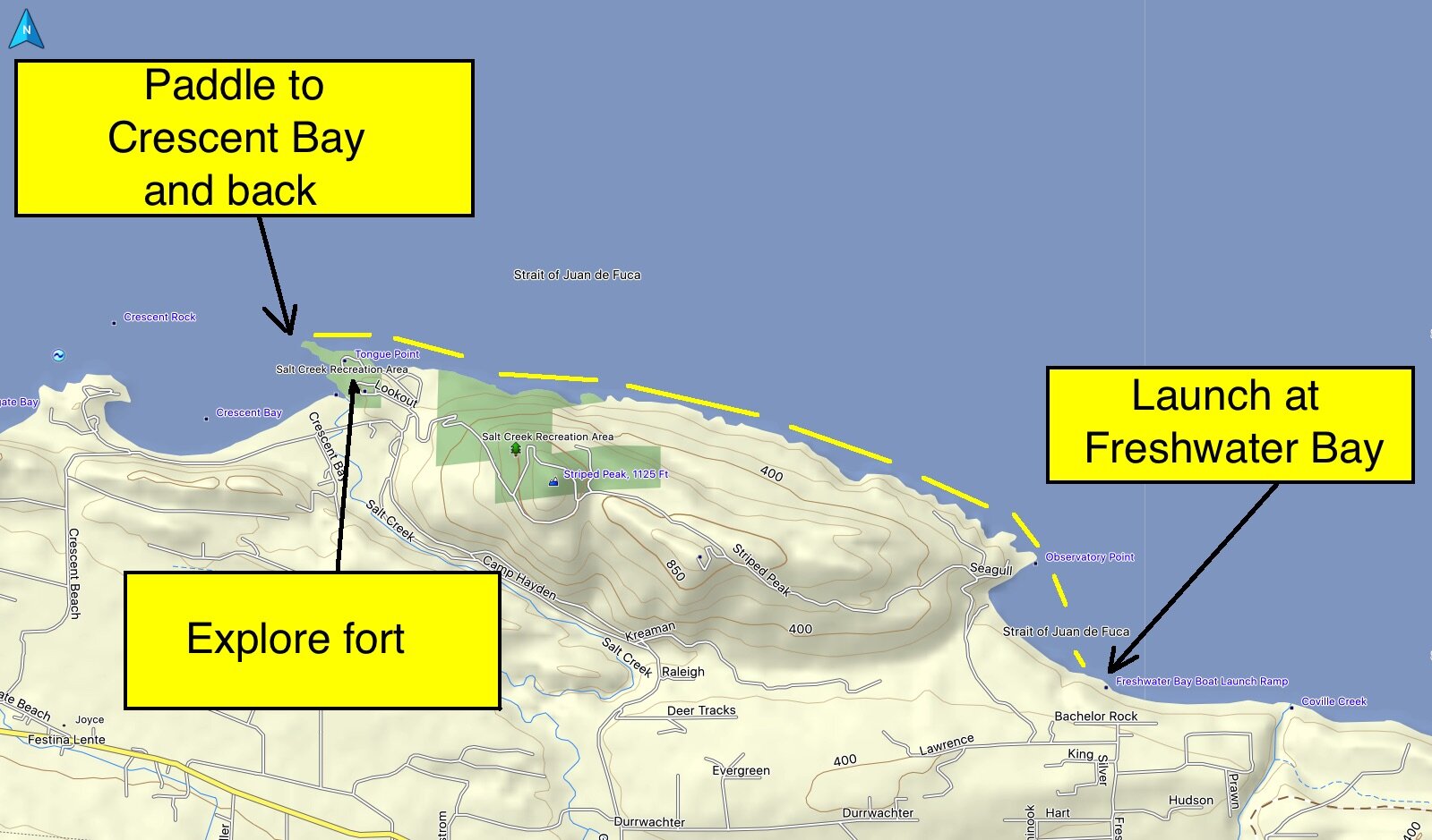 Kayaking Trip Report: Freshwater Bay to Crescent Bay, Strait of Juan de ...