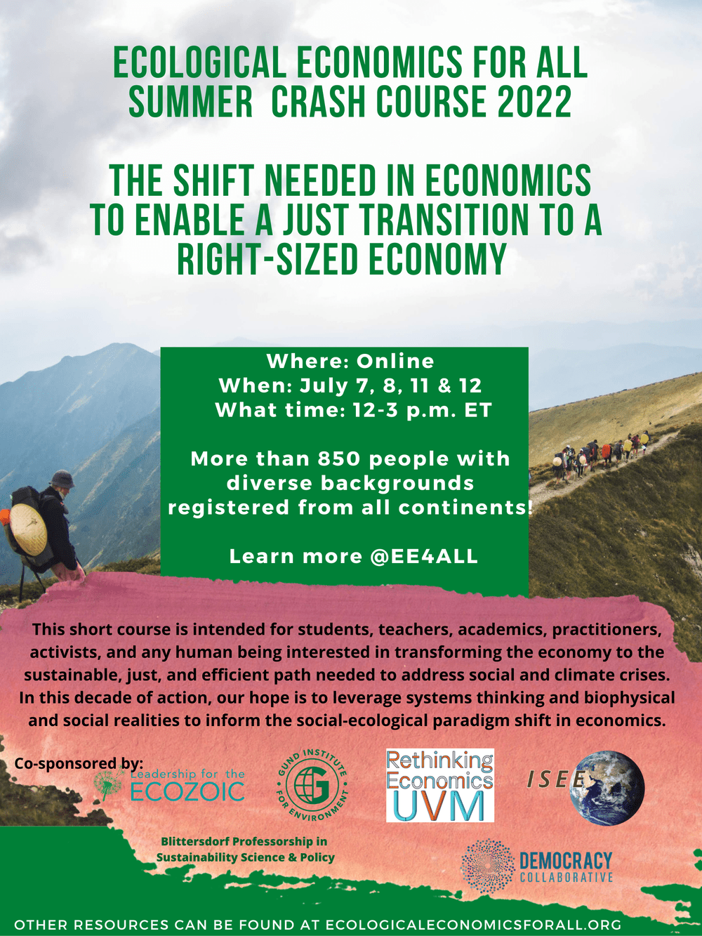 EE4All Summer Crash Course — Ecological Economics For All