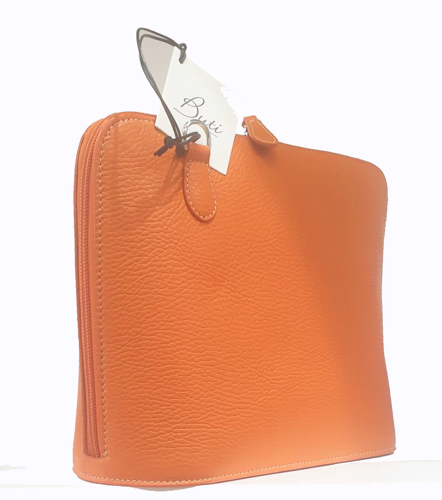 Buti Leather Leather Lined Crossbody Bag Orange — Fellini Tasmania