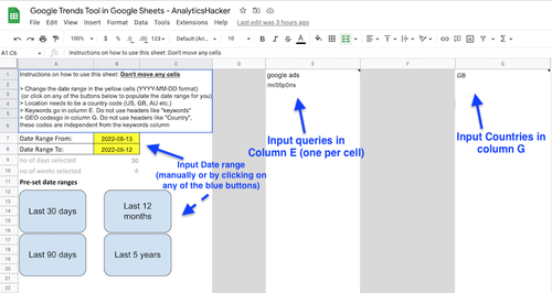 Tool for Exporting Google Trends into Google Sheets - AnalyticsHacker