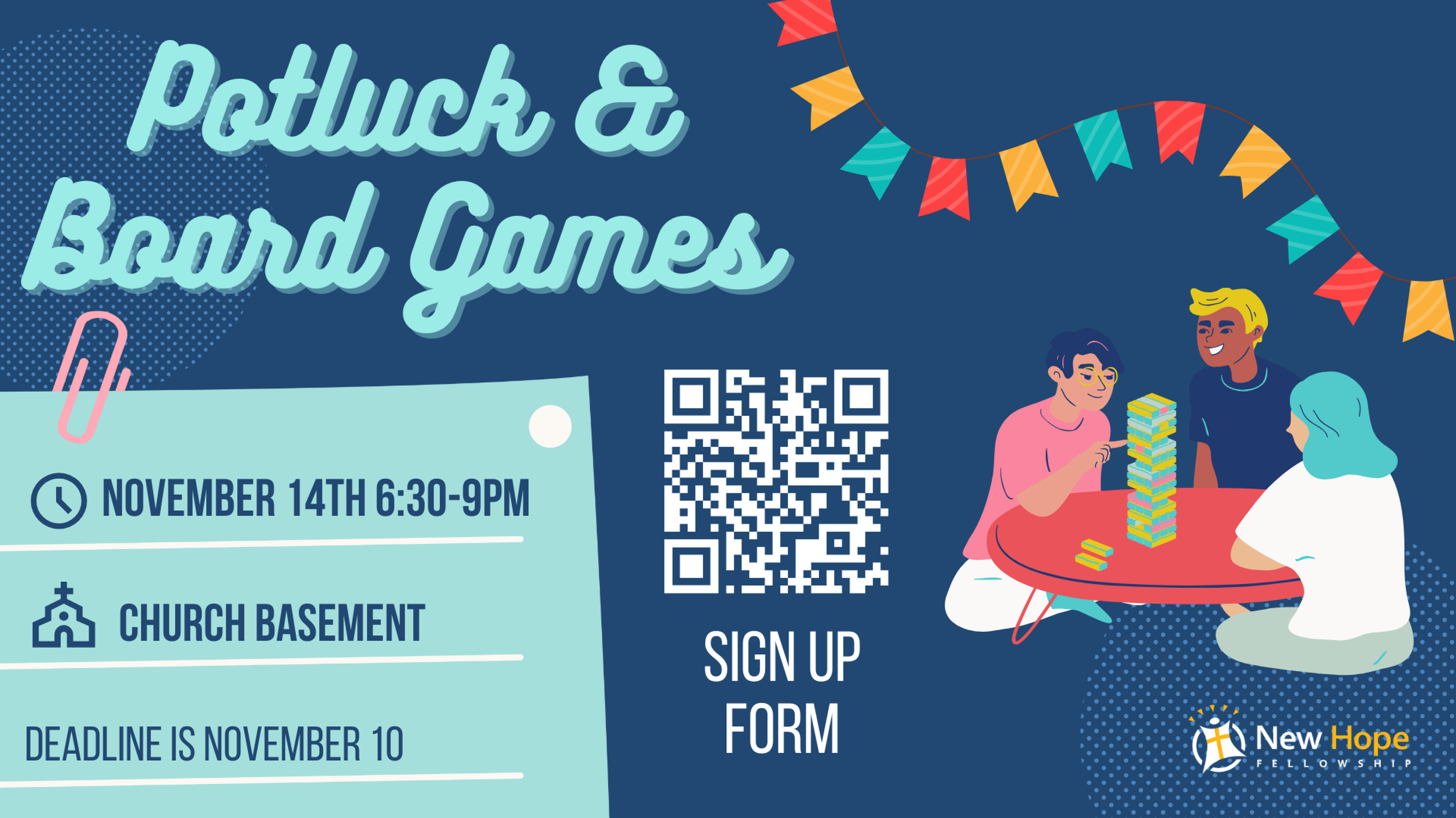 Potluck and Board Games Night — New Hope Fellowship