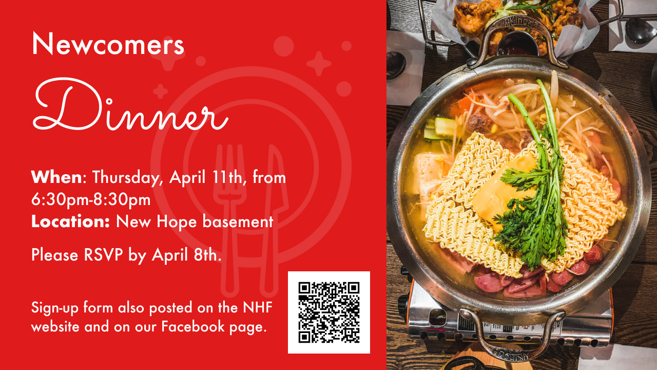 Newcomers Dinner RSVP — New Hope Fellowship
