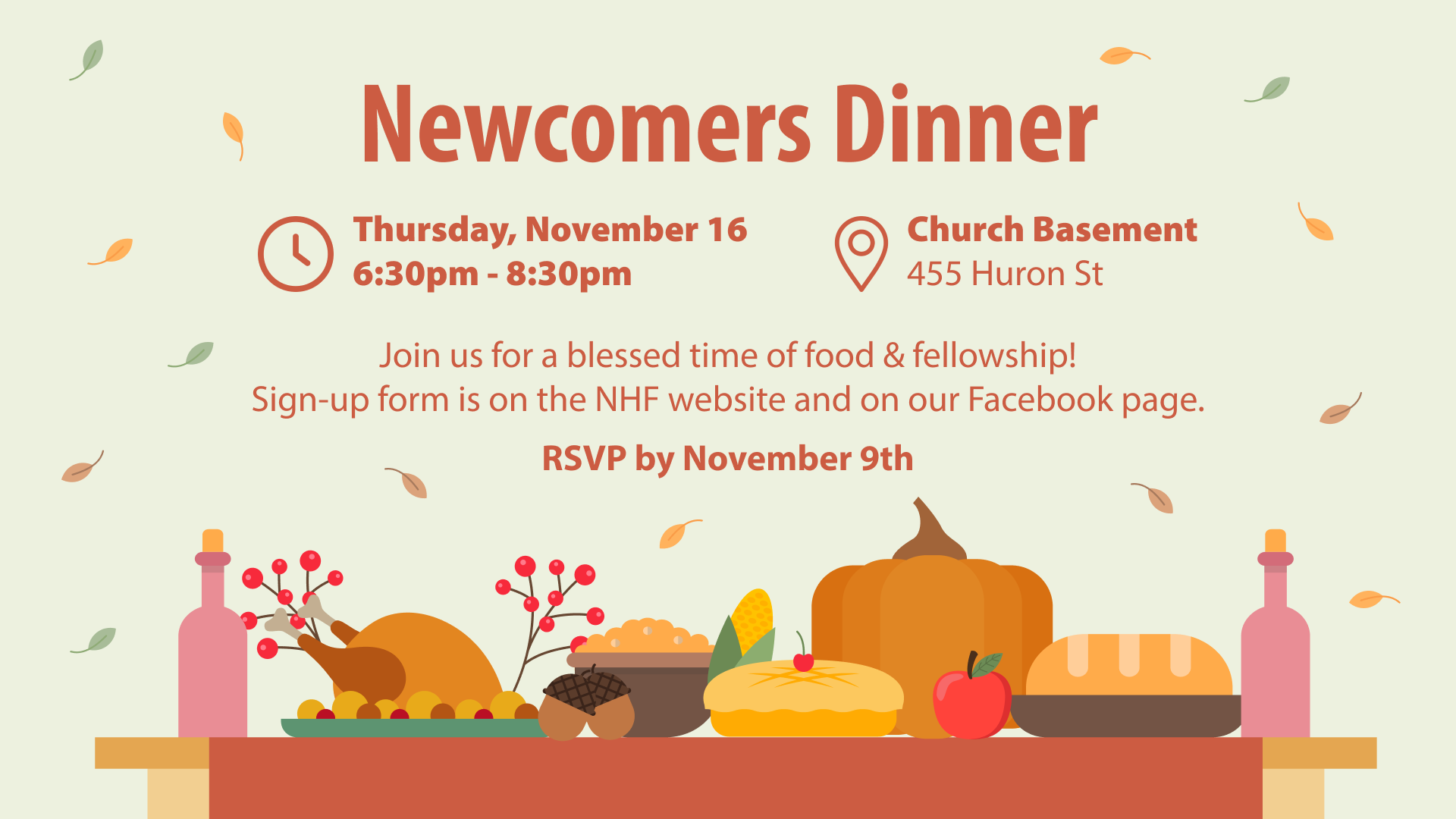 Newcomers Dinner — New Hope Fellowship