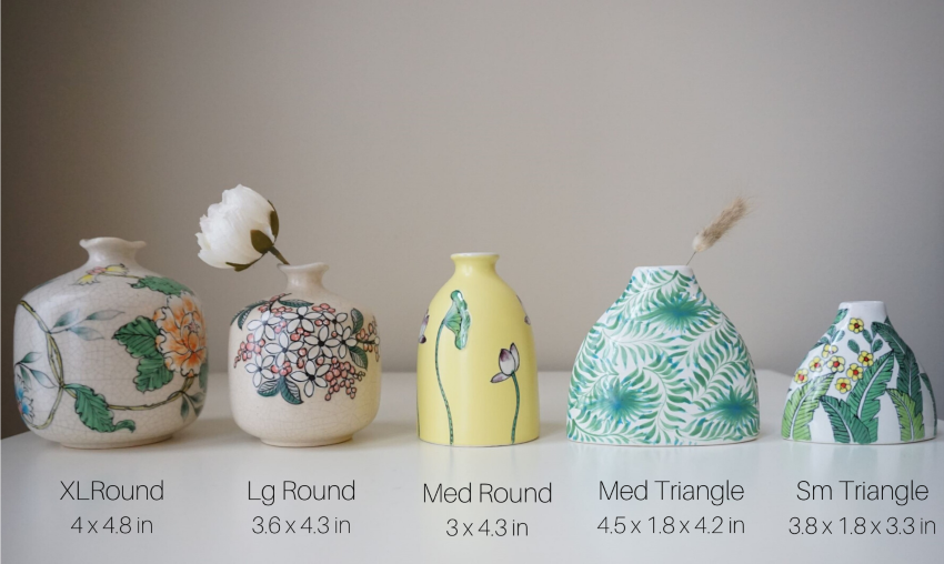 Whimsical garden bud vase gift set