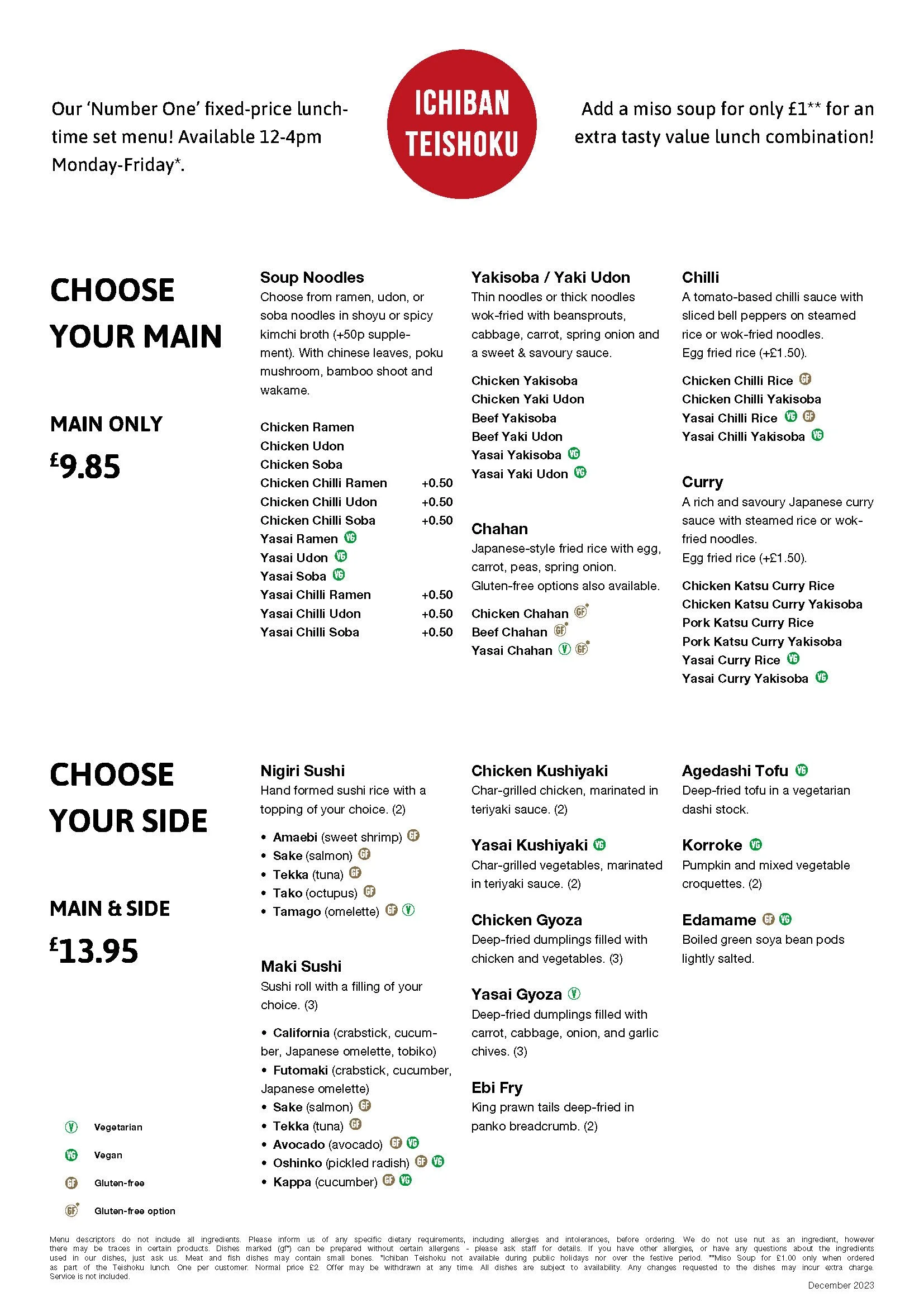 Set Lunch — Ichiban