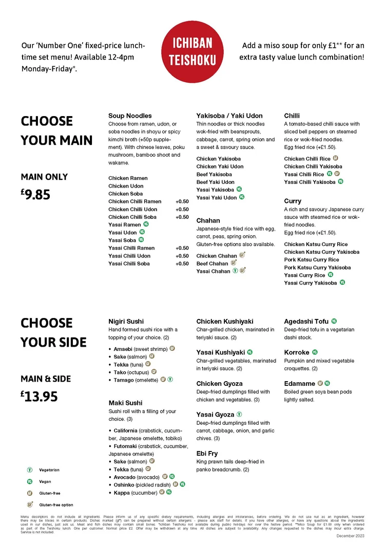 Set Lunch — Ichiban