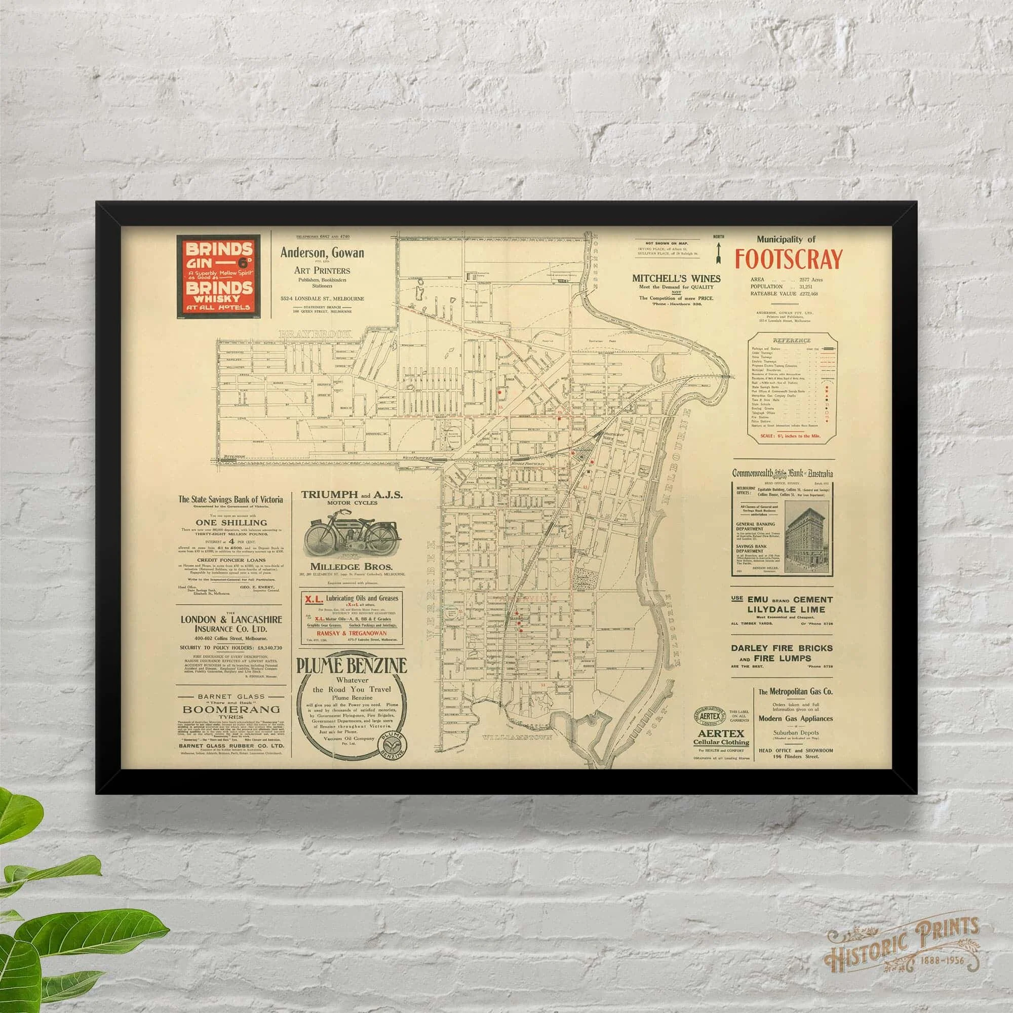 Footscray — Shop ready to hang Historic Framed Prints, Maps and Plans ...