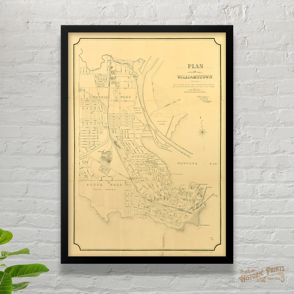 Municipality of Williamstown Map with Advertising from 1921 – Framed A1 ...
