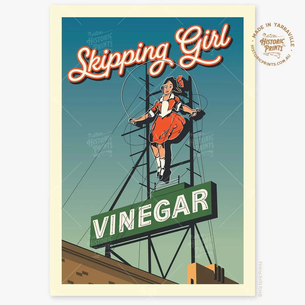 Skipping Girl Vinegar Melbourne Suburban Icon Poster Art — Historic ...