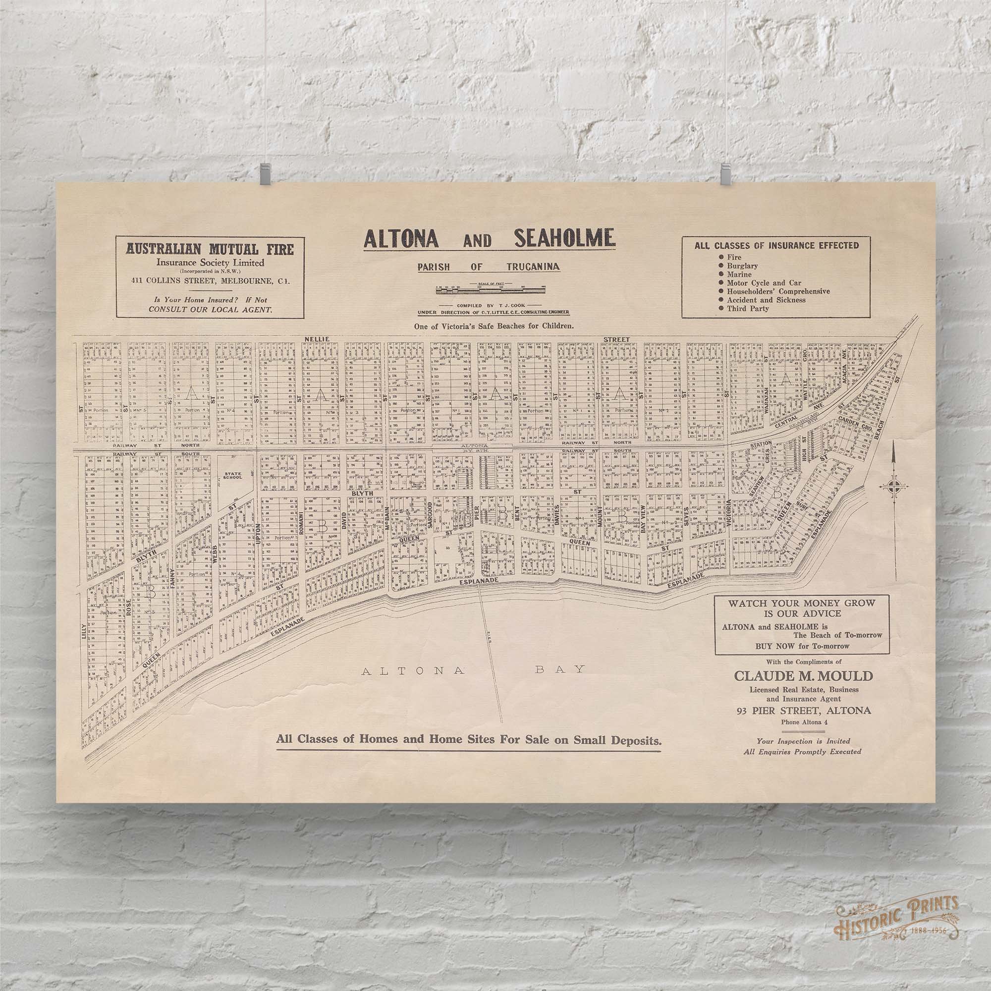 Shop ready to hang Historic Framed Prints, Maps and Plans for your ...