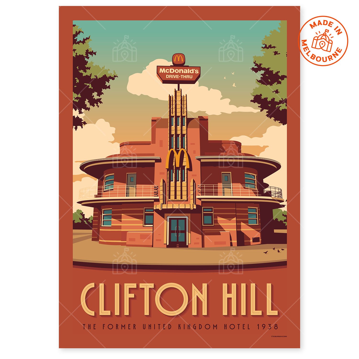 Melbourne Cricket Ground MCG Suburban Icon Poster — Historic Prints ...