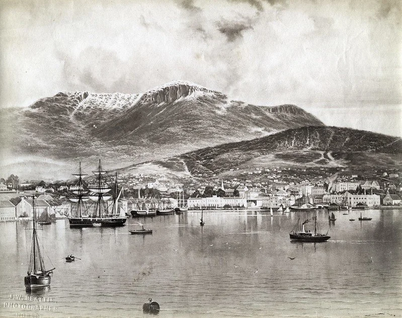 Hobart Town Tasmania Photos and Maps Unrestored — Historic Prints ...