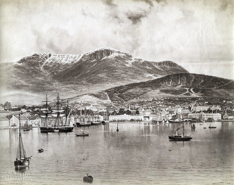 Hobart Town Tasmania Photos and Maps Unrestored — Historic Prints ...