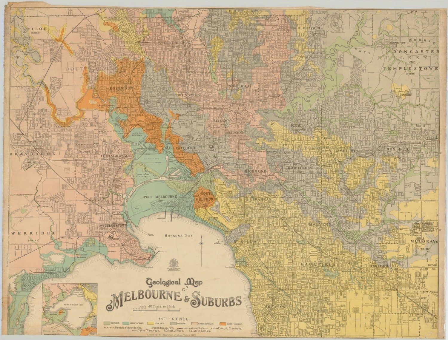 Port Melbourne Sandridge Unrestored Maps and Photos — Historic Prints ...