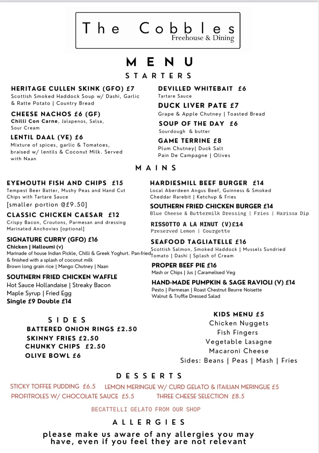 Sit In — The Cobbles Inn