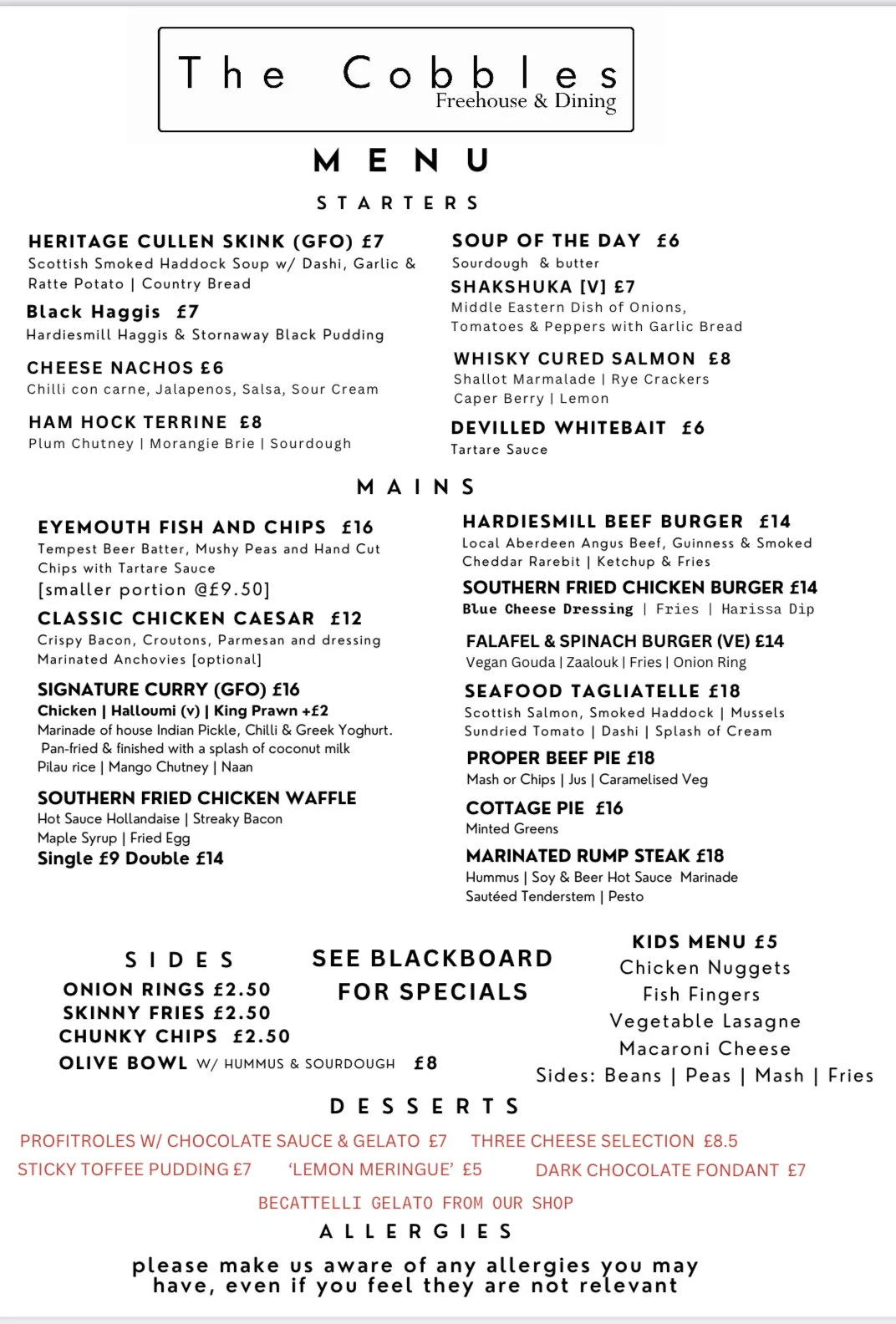 Sit In — The Cobbles Inn