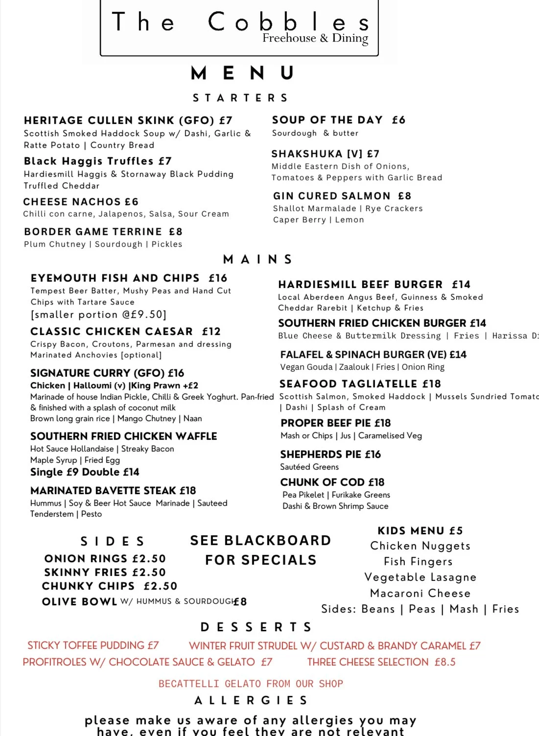 Sit In — The Cobbles Inn