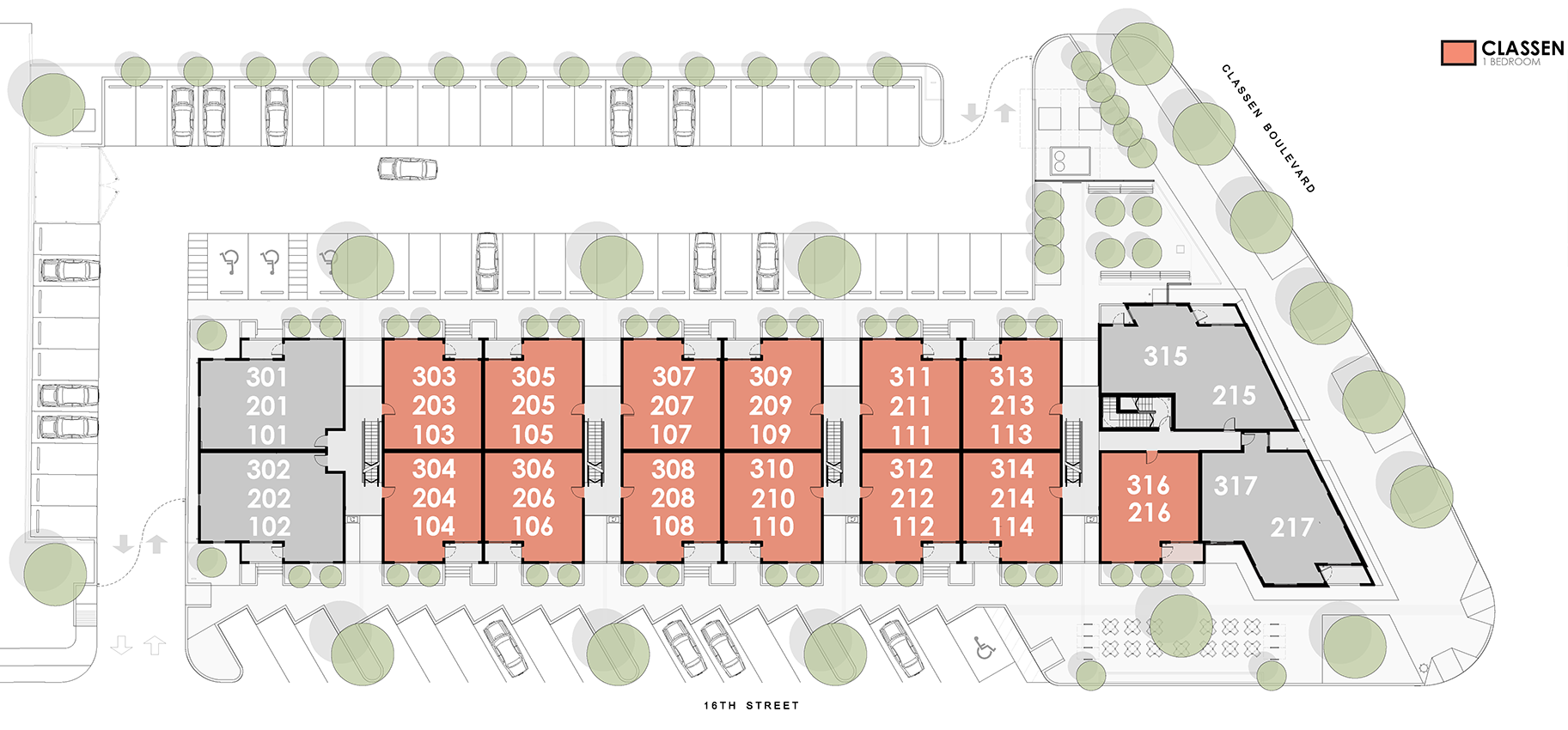 Classen - Classen 16 Apartments - 1 Bedroom — Classen 16 Apartments ...