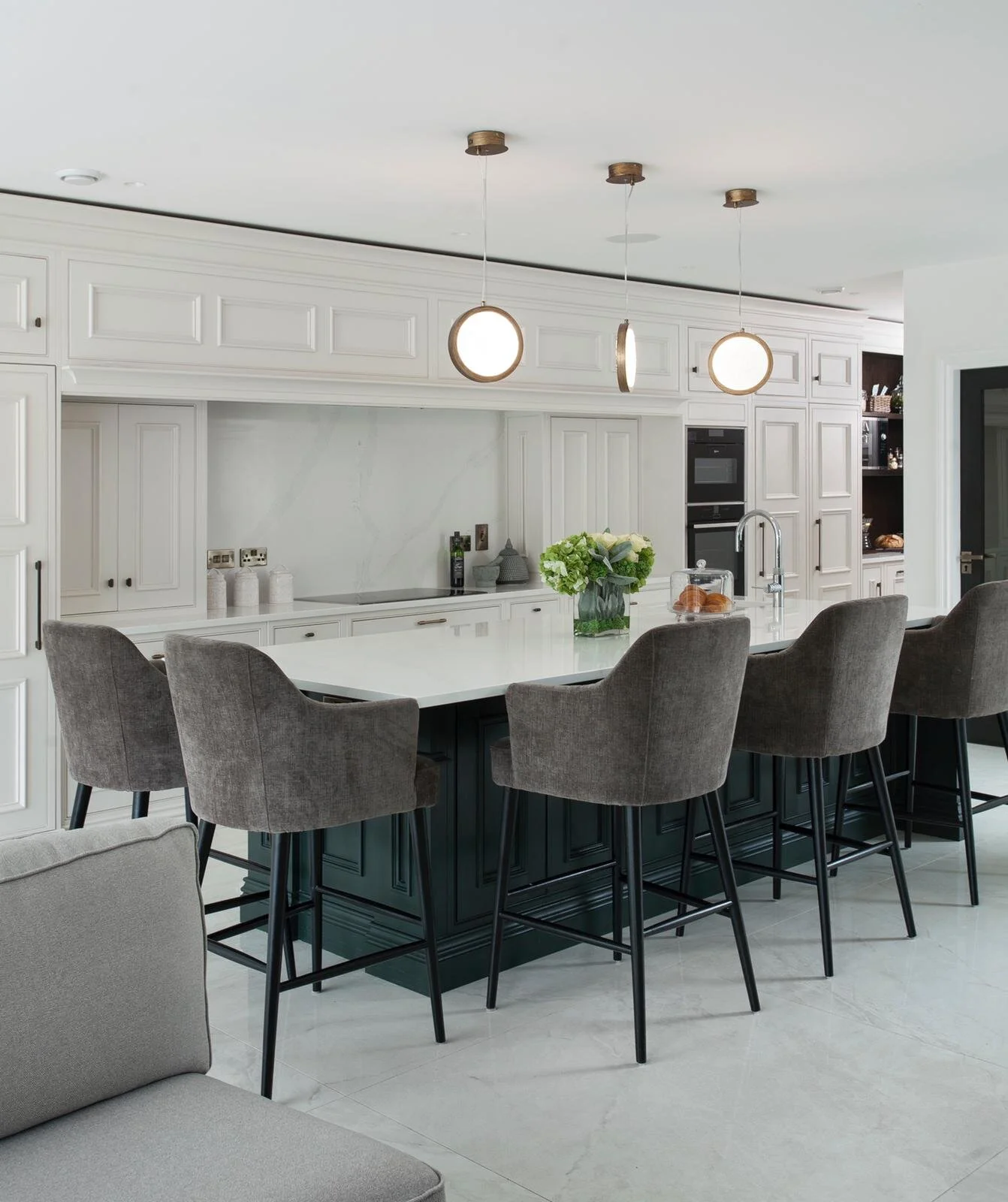 Linen Roll Top Bar Stool | Eaton and Boru