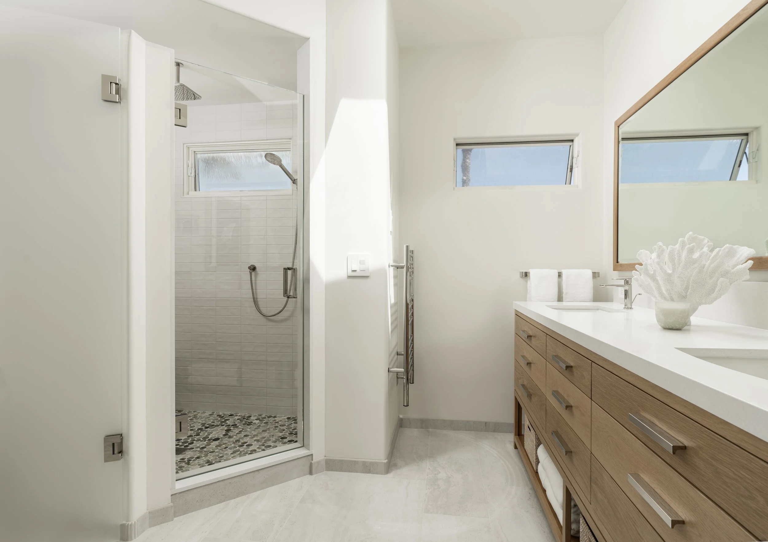 Edgewater Project: Sea Glass Tiled Bathroom and Coastal Ambiance — HO'OKIPA