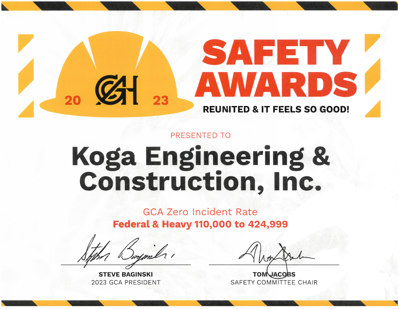 Awards — Koga Engineering & Construction, Inc.