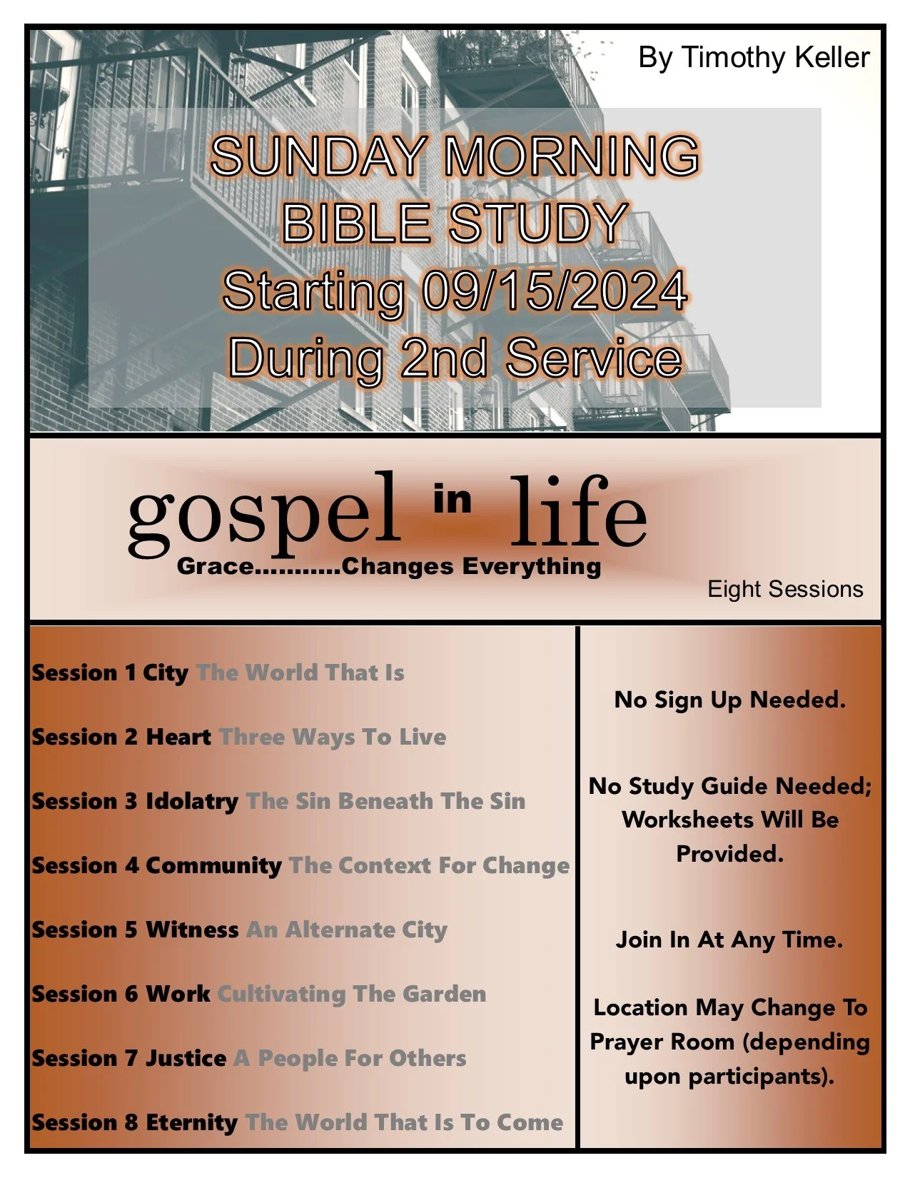 Sunday Morning Study Class — Crosspoint Alliance Church