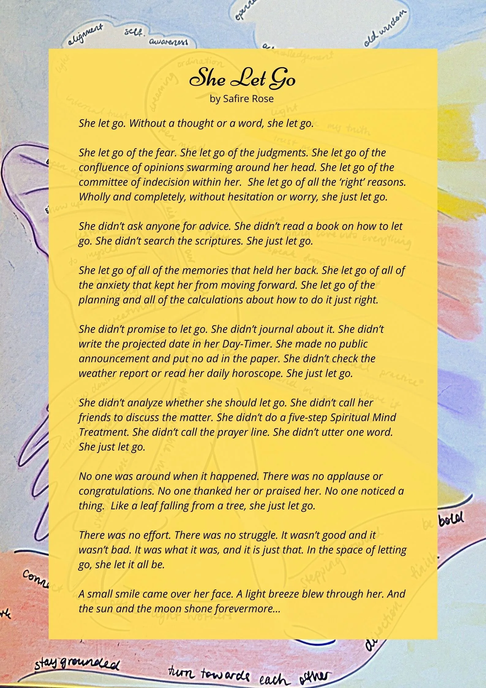 Letting go.... — Shift Practitioners