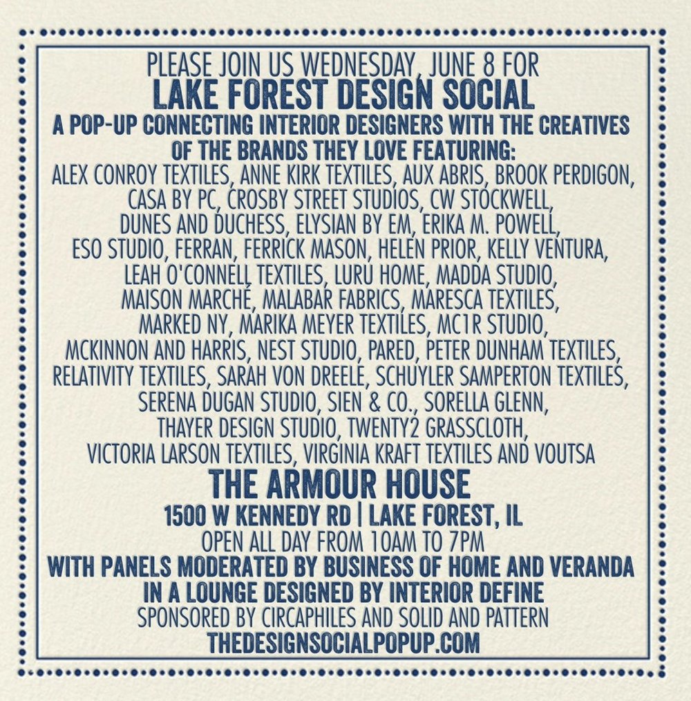 Event Schedule — The Design Social Pop-Up