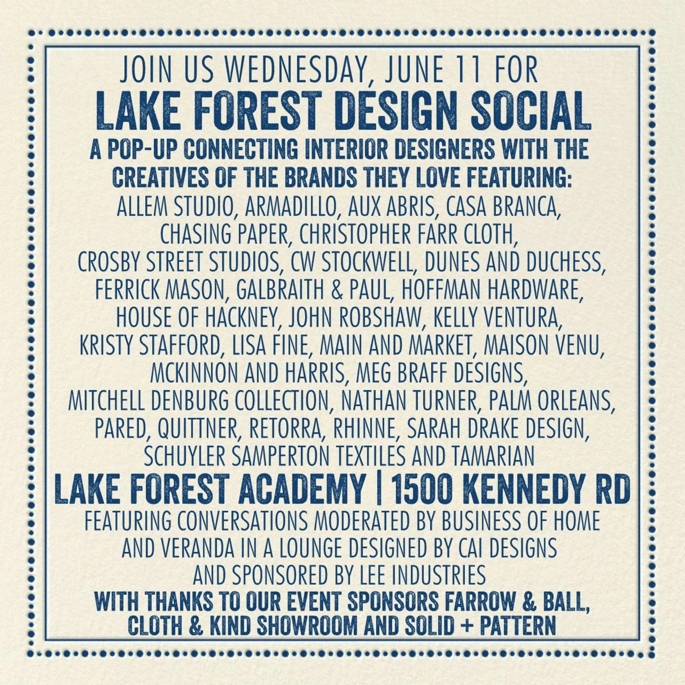 Event Schedule — The Design Social Pop-Up