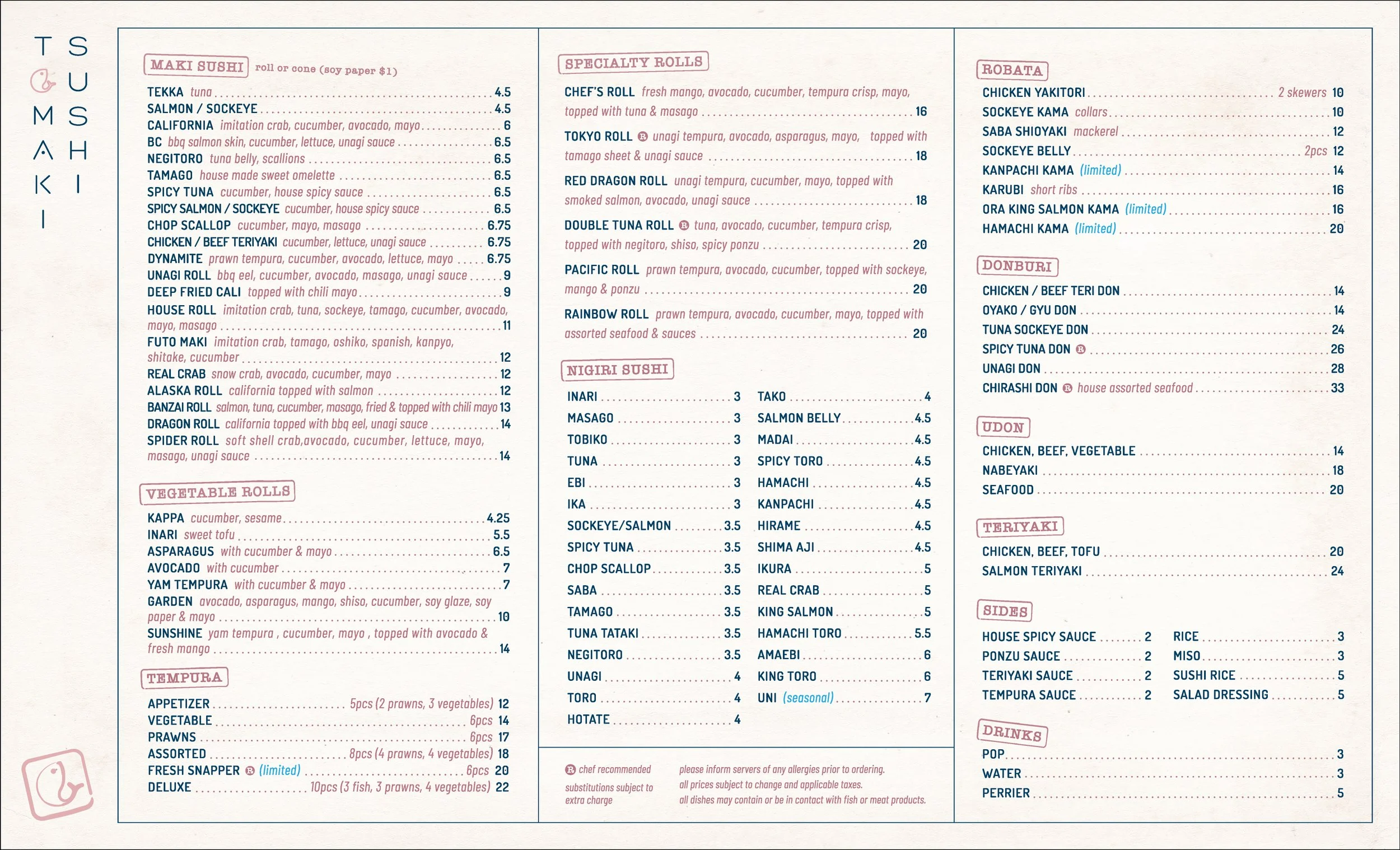 Menu — Temaki Sushi