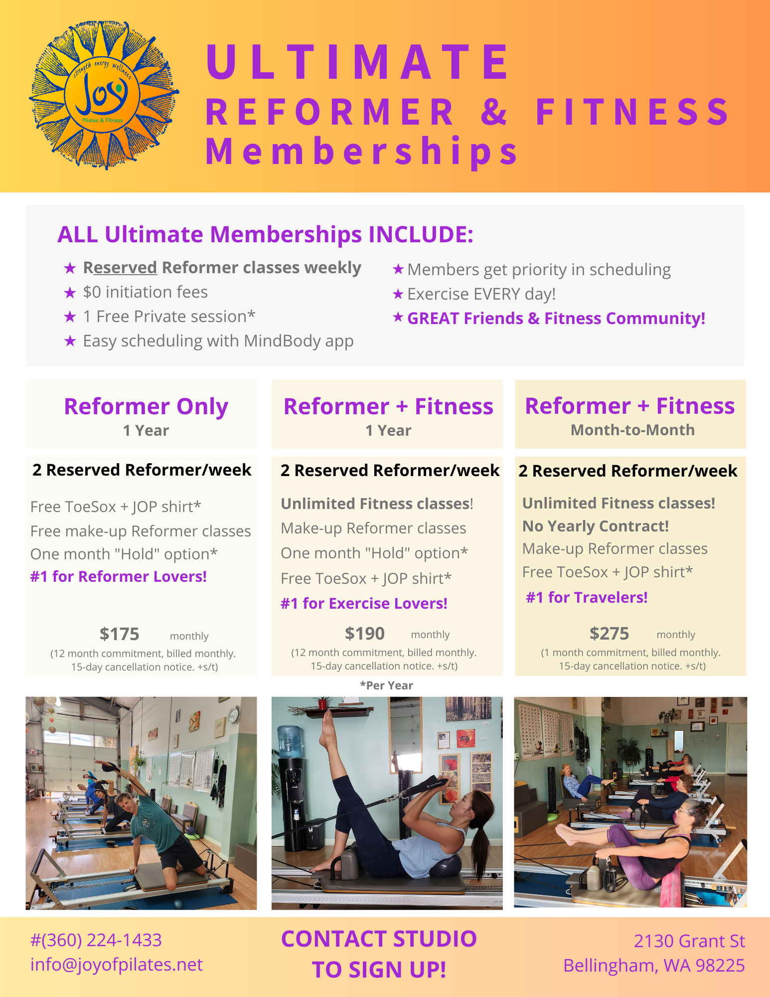 Rates — Joy of Pilates