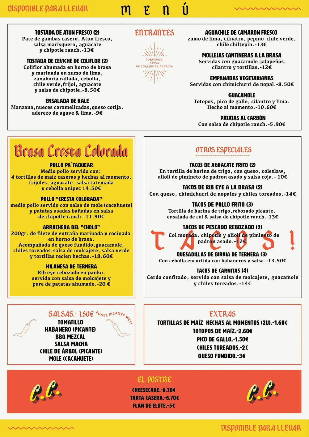 COMIDA — Cresta Colorada