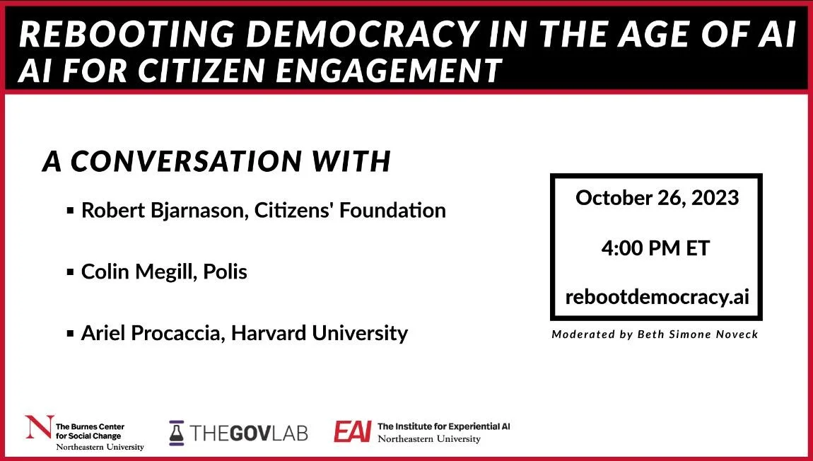 AI for Citizen Engagement - Rebooting Democracy in the Age of AI ...