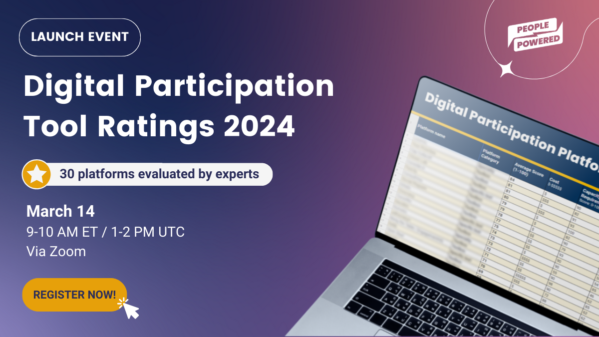 Launch of the Digital Participation Tools Ratings 2024 — People Powered