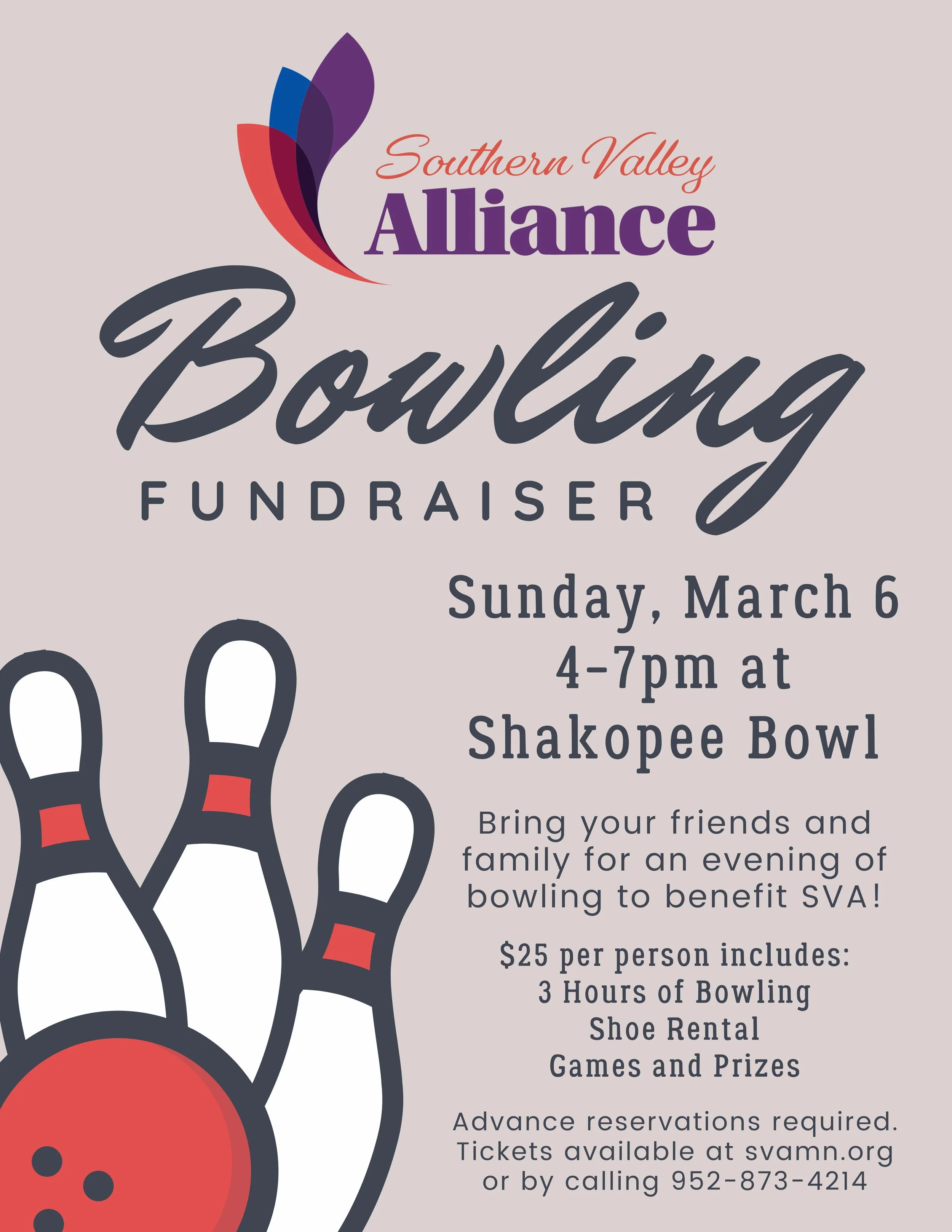 SVA Bowling Fundraiser — Southern Valley Alliance