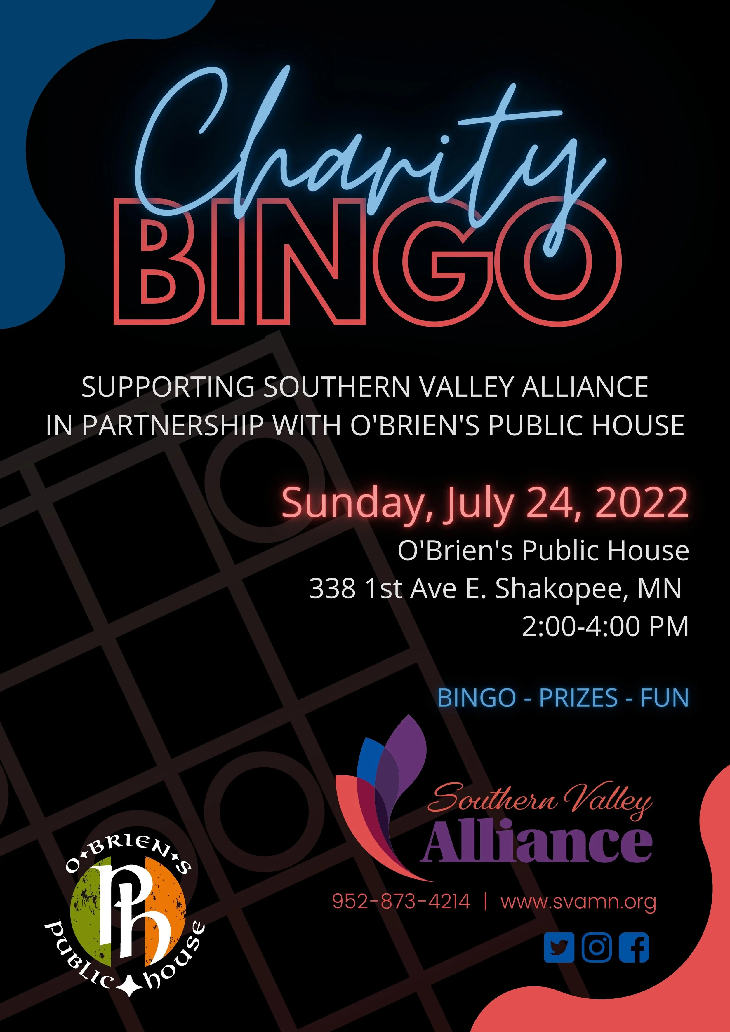 Charity Bingo for SVA @ O'Brien's — Southern Valley Alliance