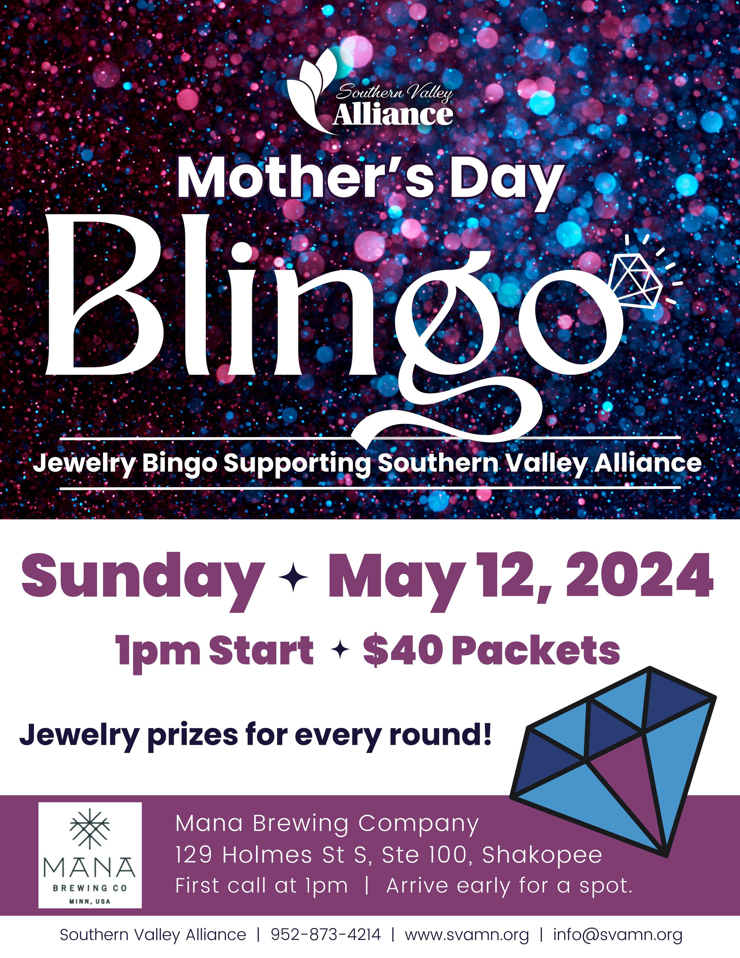 Mother's Day BLINGO for SVA — Southern Valley Alliance