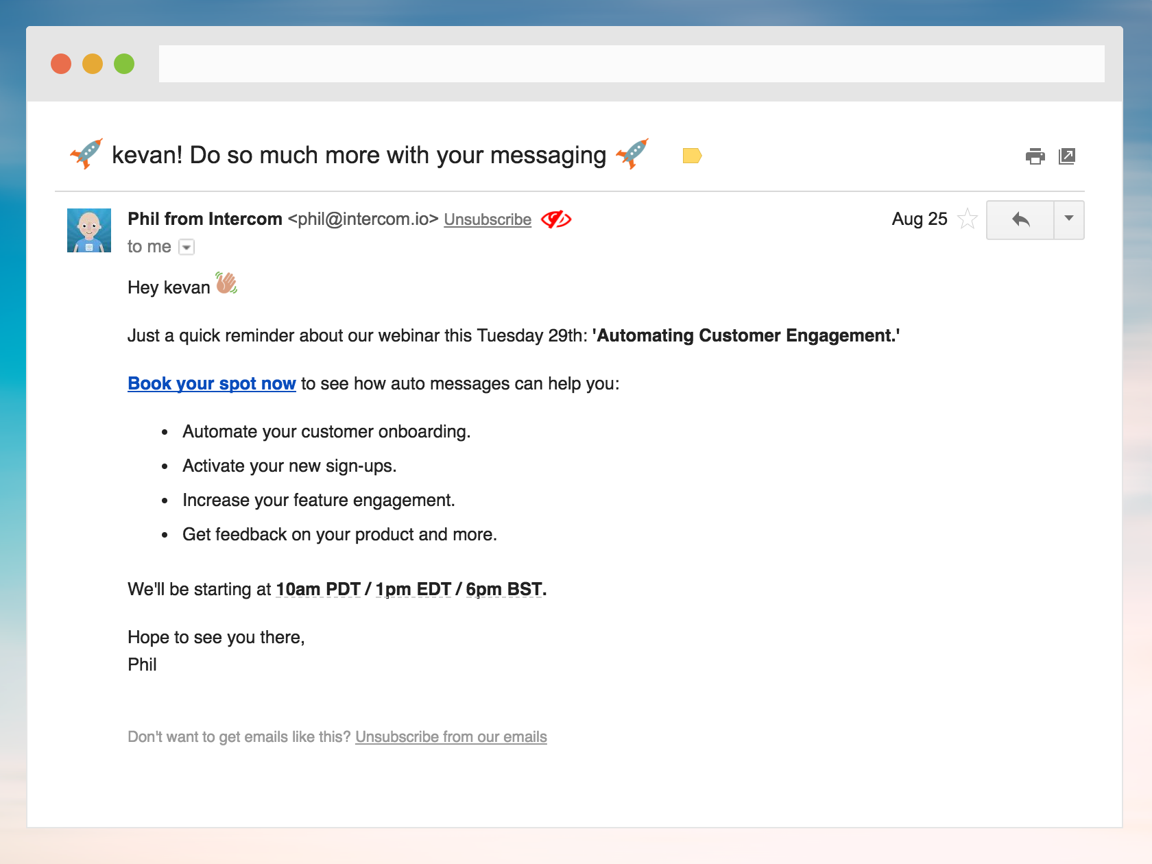 #1 - How Intercom sends onboarding email — Kevan Lee