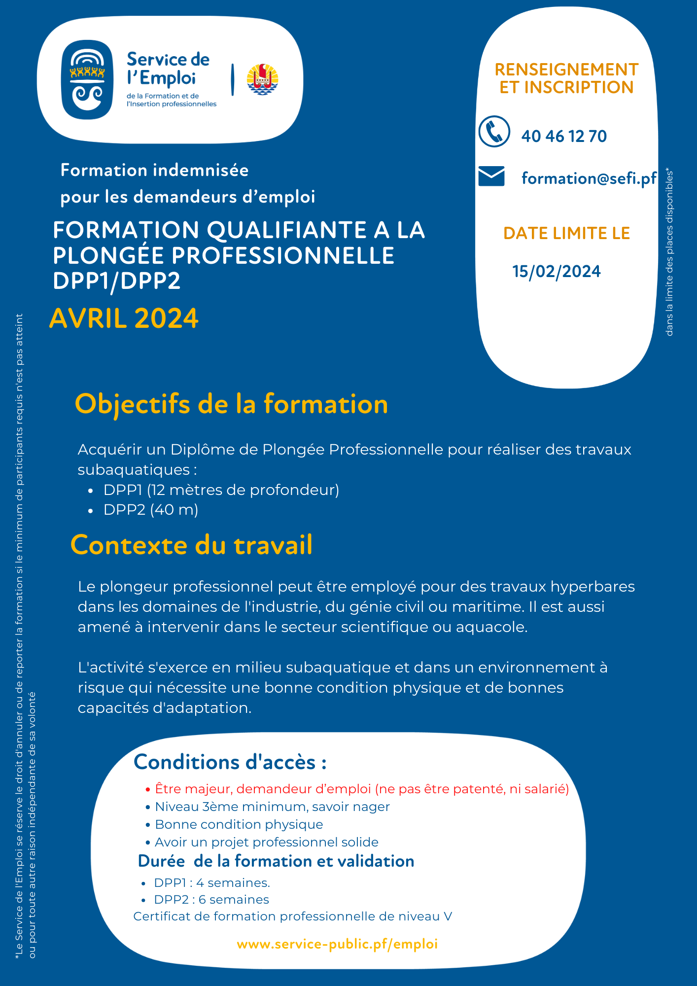 FORMATION DPP1 / DPP2 — L' actualité du Service de l'Emploi