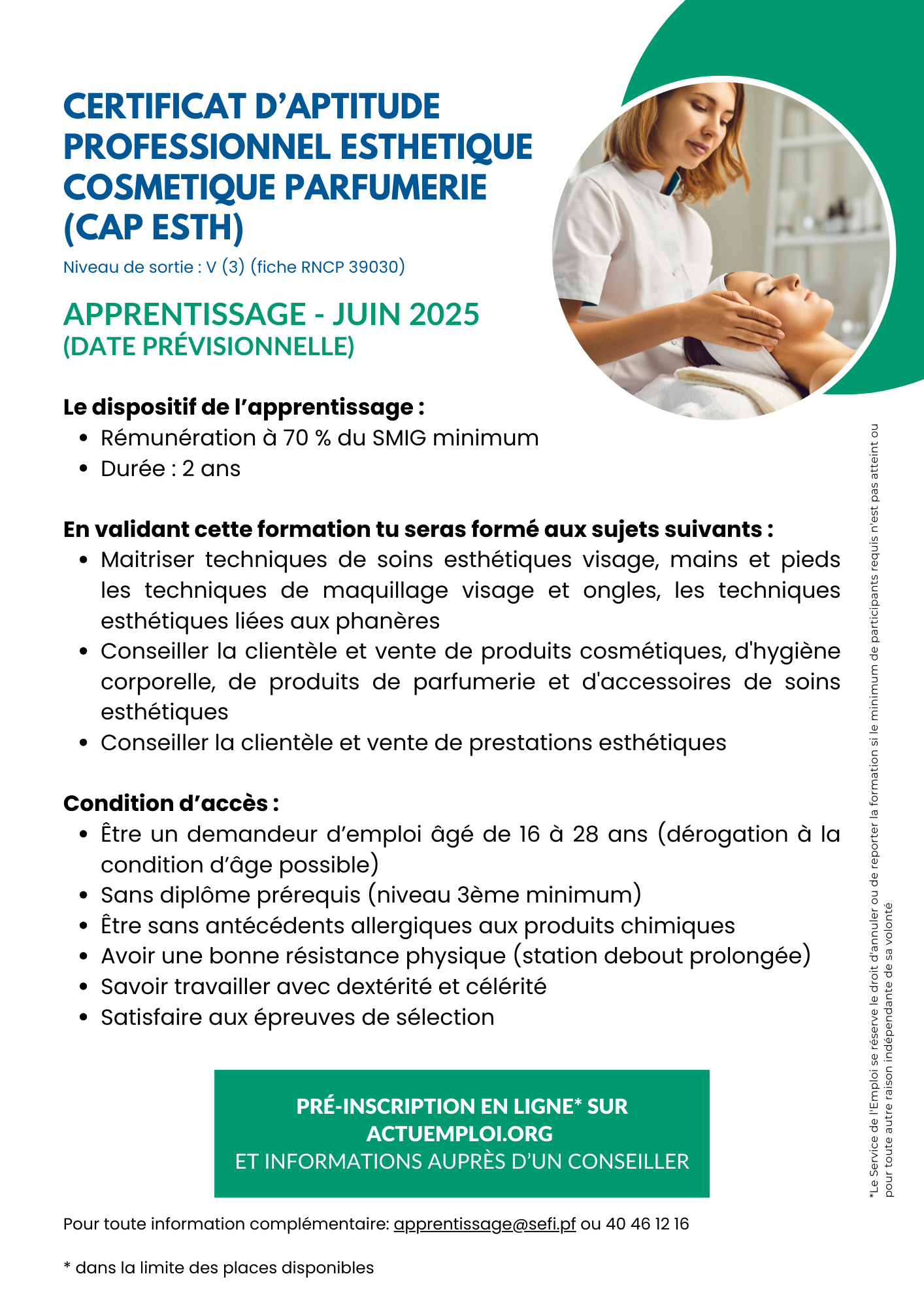 APPRENTISSAGE : CAP ESTHETIQUE COSMETIQUE PARFUMERIE (CAP ESTH) — L ...