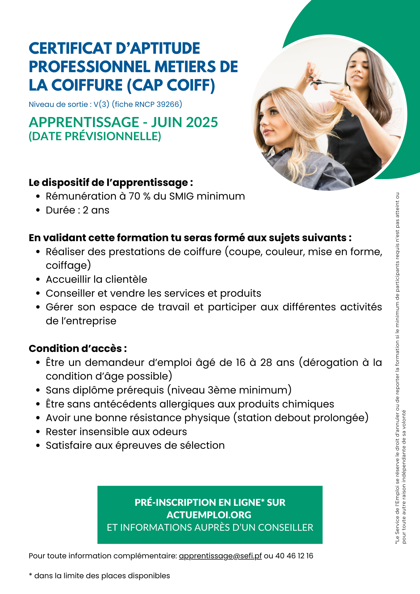 APPRENTISSAGE : CAP METIERS DE LA COIFFURE (CAP COIFF) — L' actualité ...