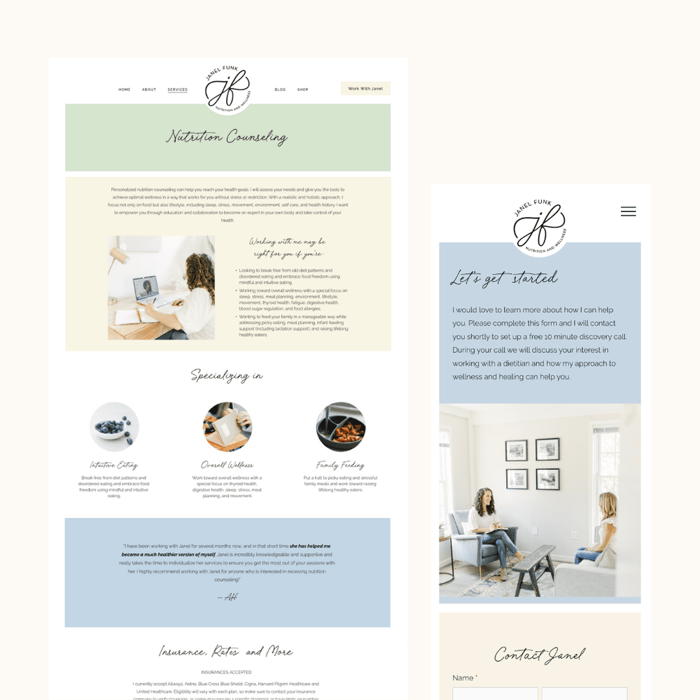 Janel Funk Nutrition And Wellness — Patrice Horvath Design