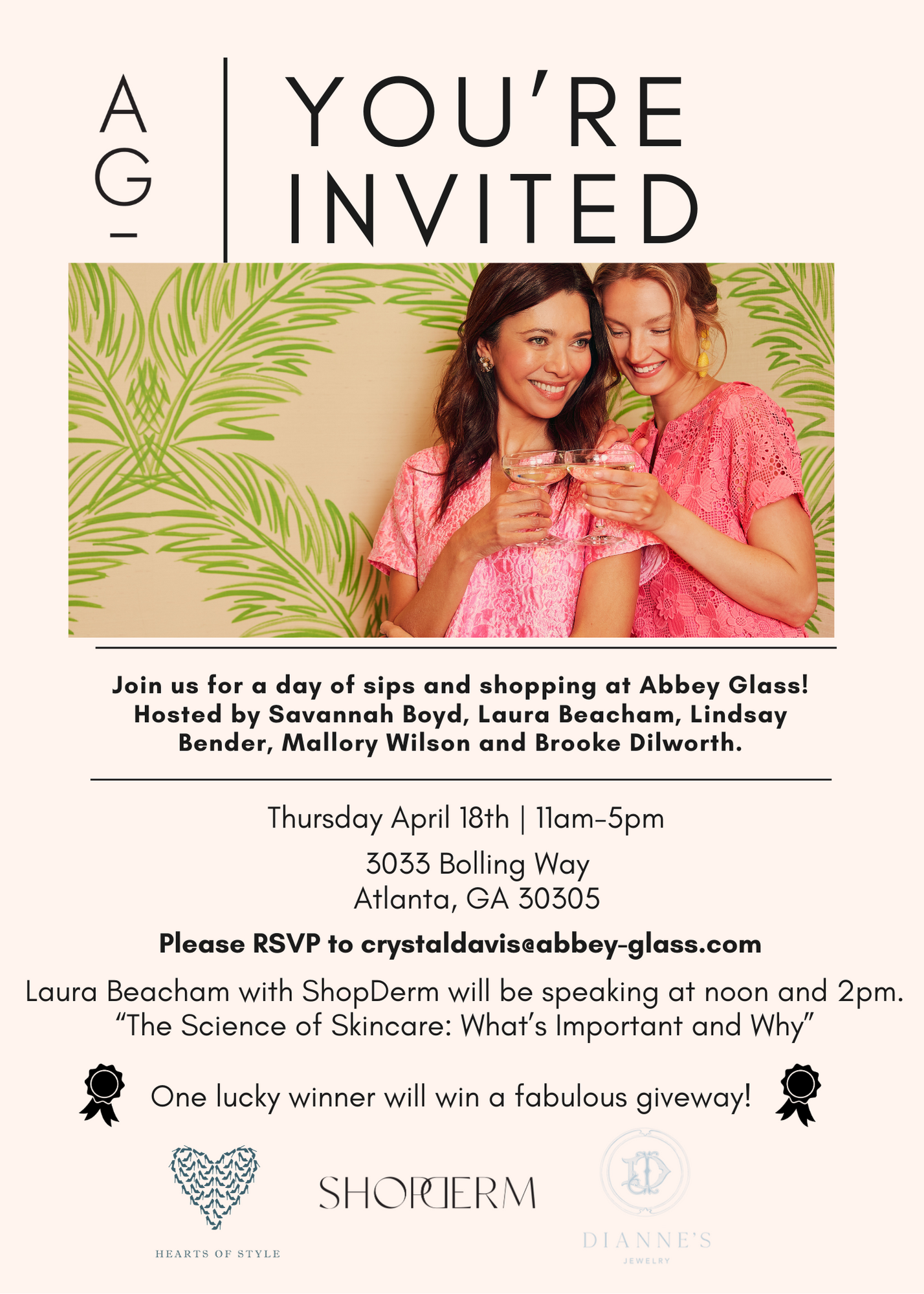 sip and shop at abbey glass — Buckhead Village District