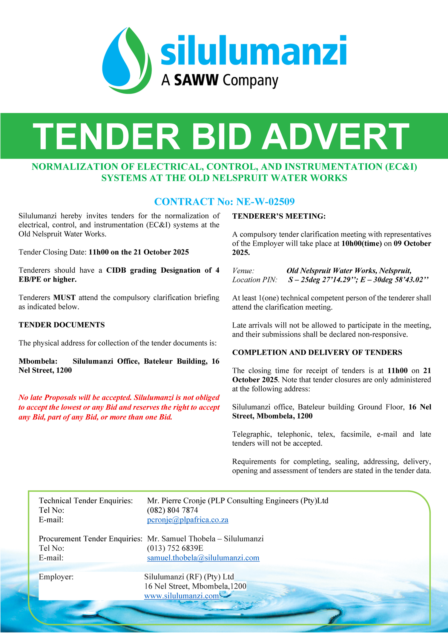 Invitations for Tender — Silulumanzi