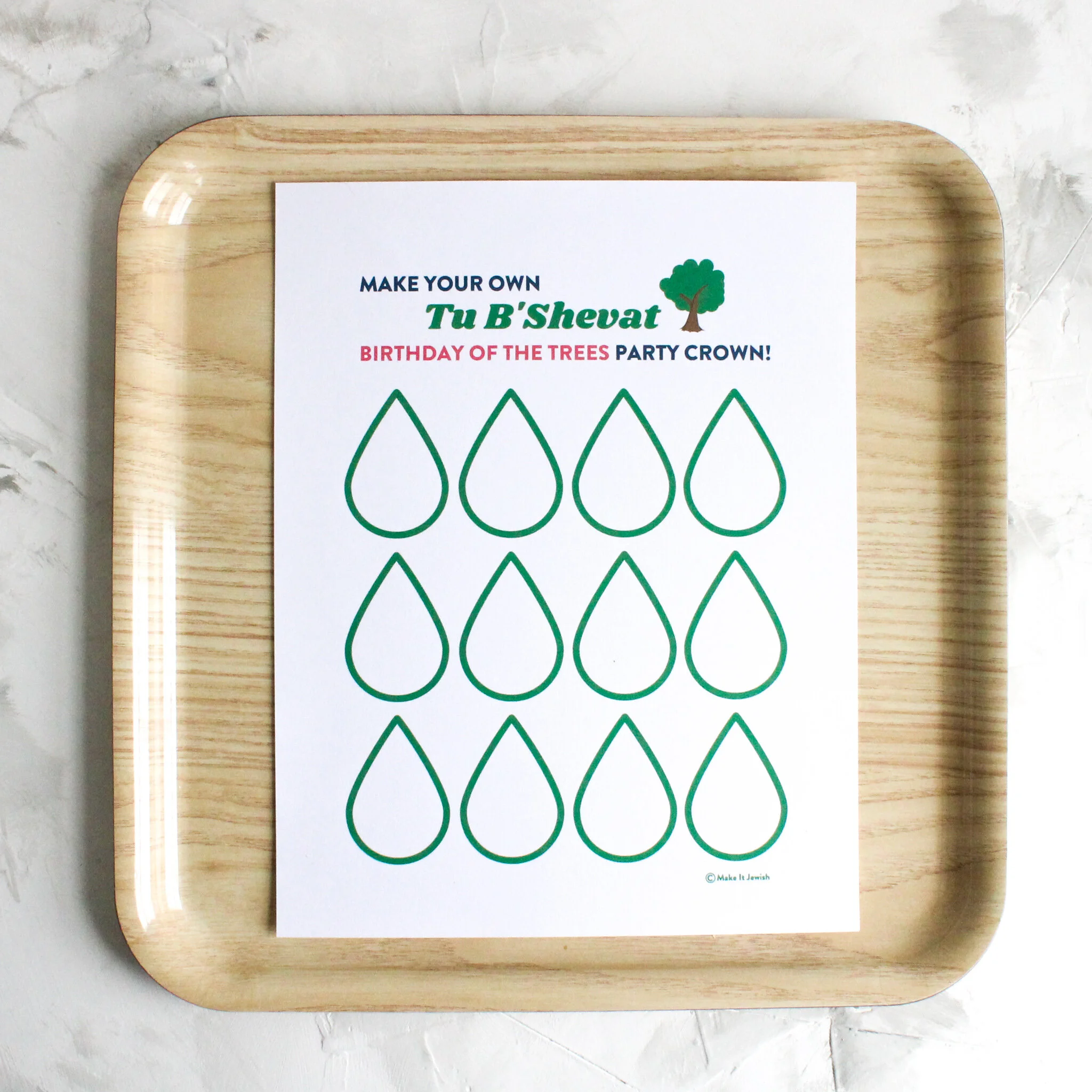 BIRTHDAY OF THE TREES PARTY CROWN — Make It Jewish